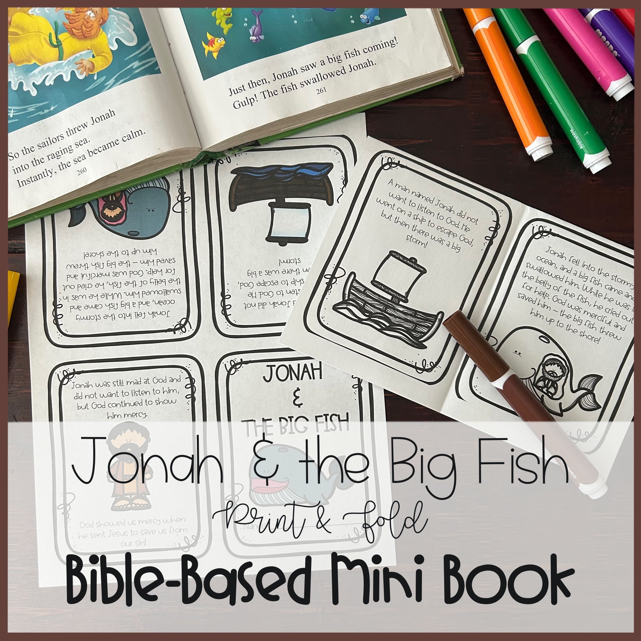 Jonah and the Big Fish | Mini Book Printables – Sweeter Than Honey